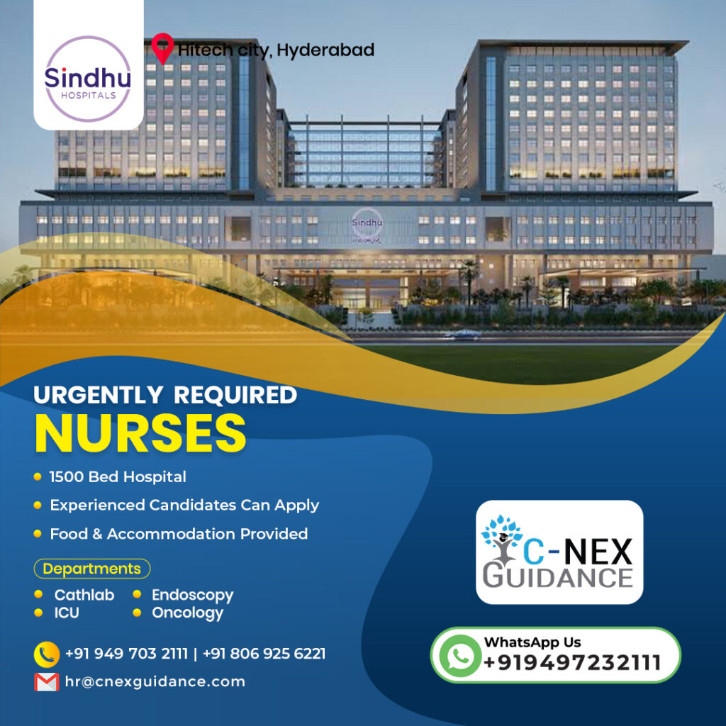 Nursing Recruitment for Sindhu Hospitals Hyderabad - C-Nex Guidance ...