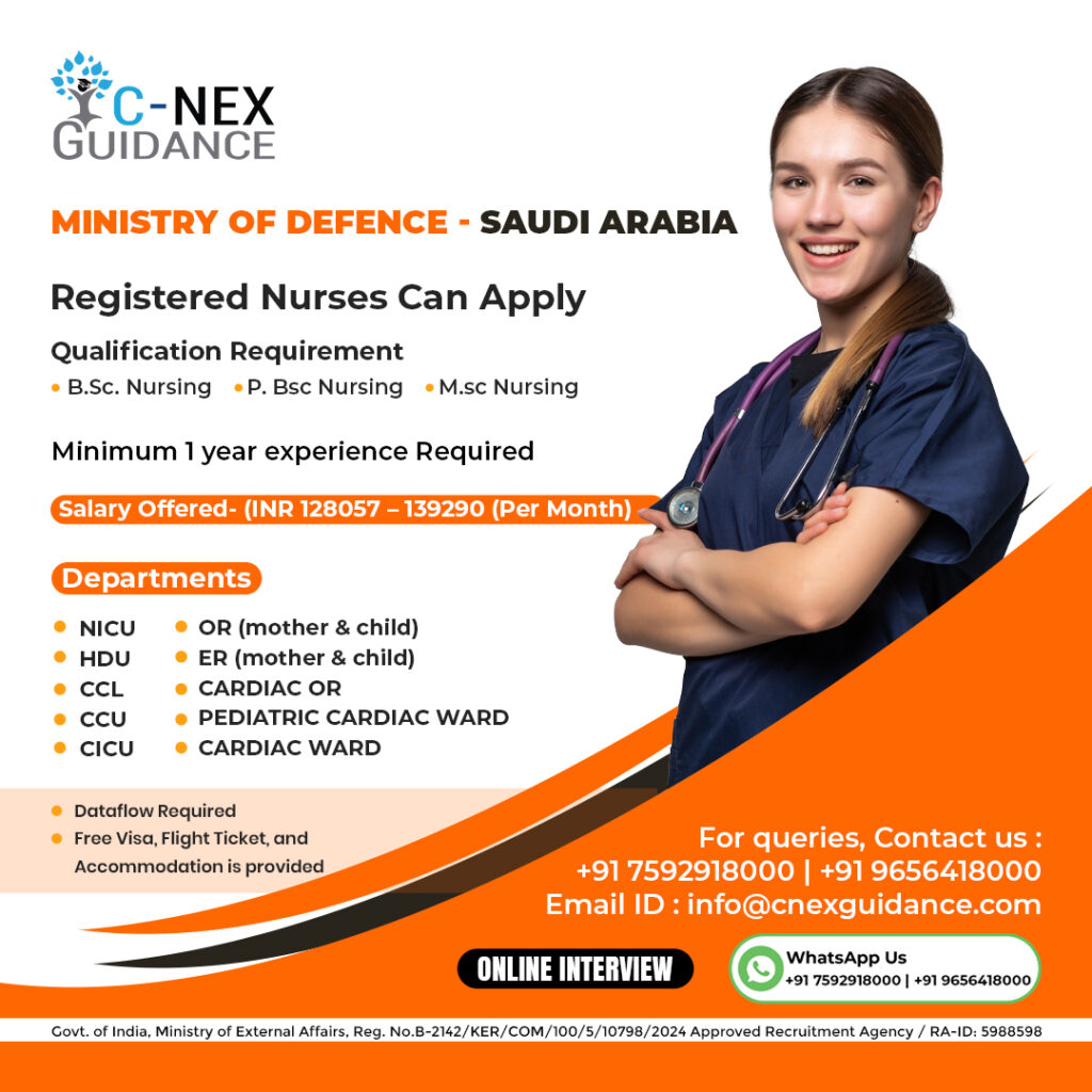 Hiring Nurses to Ministry of Defence Saudi Arabia - C-Nex Guidance ...